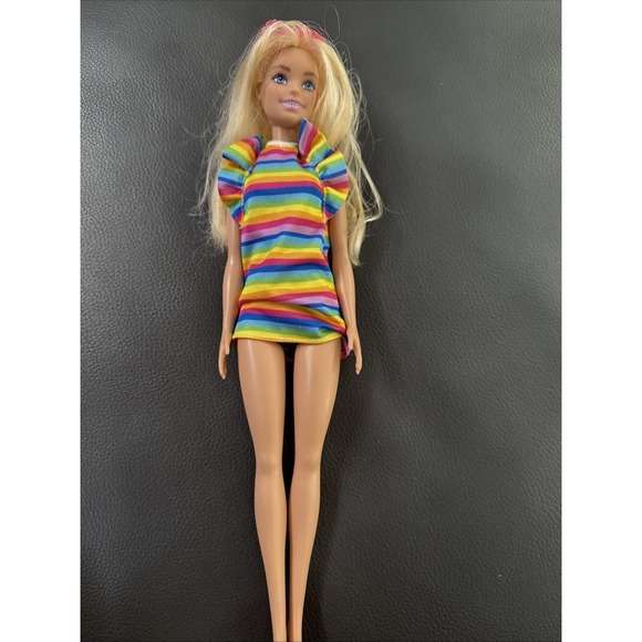 Mattel | Toys | Barbie Braces Blonde Fashionista Body Striped Rainbow ...